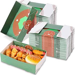 Amazon.com | 100 Pcs Baseball Paper Food Trays Ball Paper Party Bowls ...