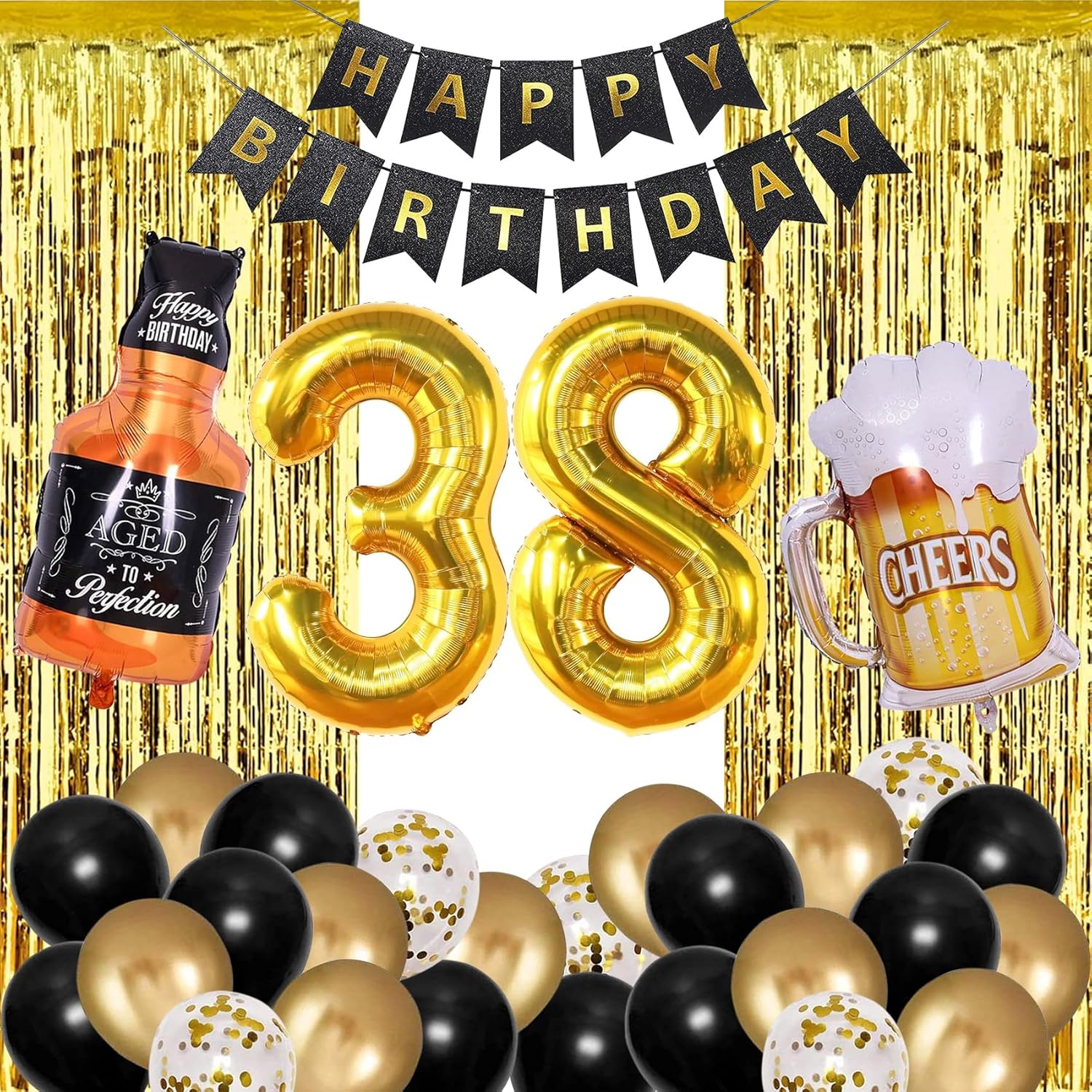Amazon.com: 38th Birthday Decorations For Men Happy 38th Birthday ...