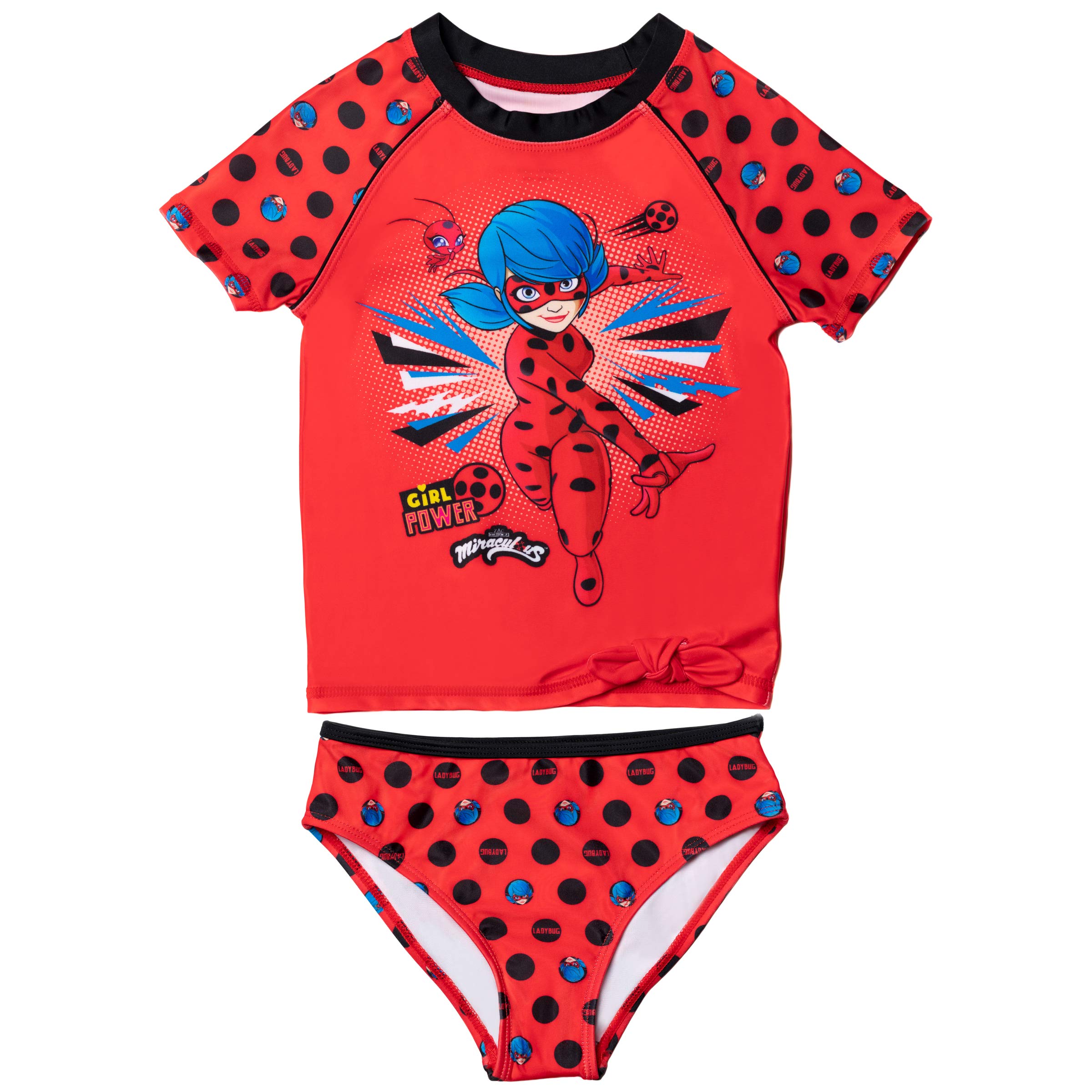 Miraculous Ladybug Raglan 5 Piece Swimsuit Set: Rash Guard Tankini ...