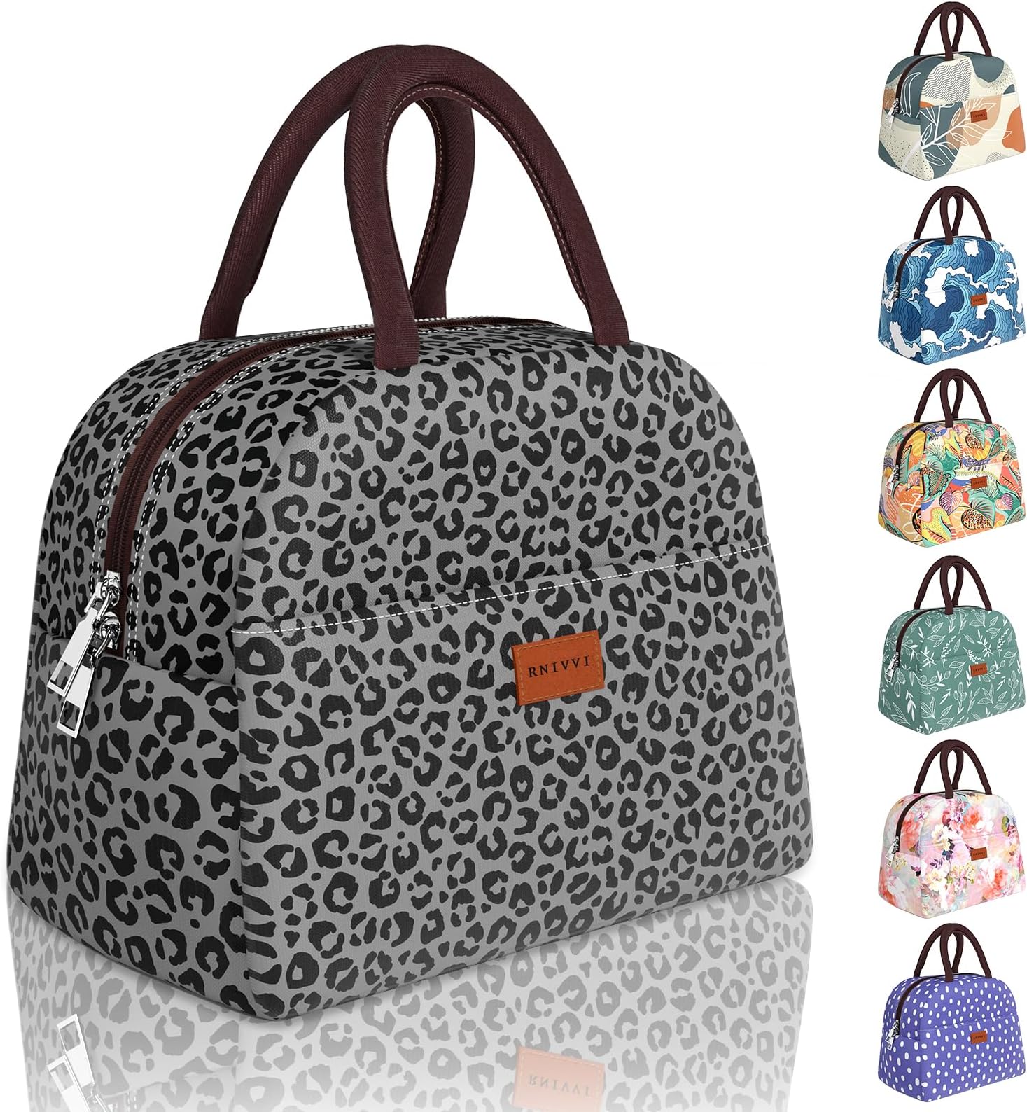 Amazon.com: Lunch Bag for Women Men Black Leopard Insulated Lunch Box ...