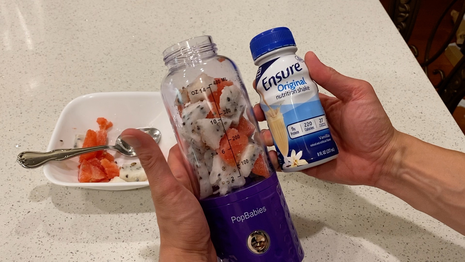 Watch ENSURE Nutrition SHAKE Blended with Frozen Fruits! SMOOTH! on ...