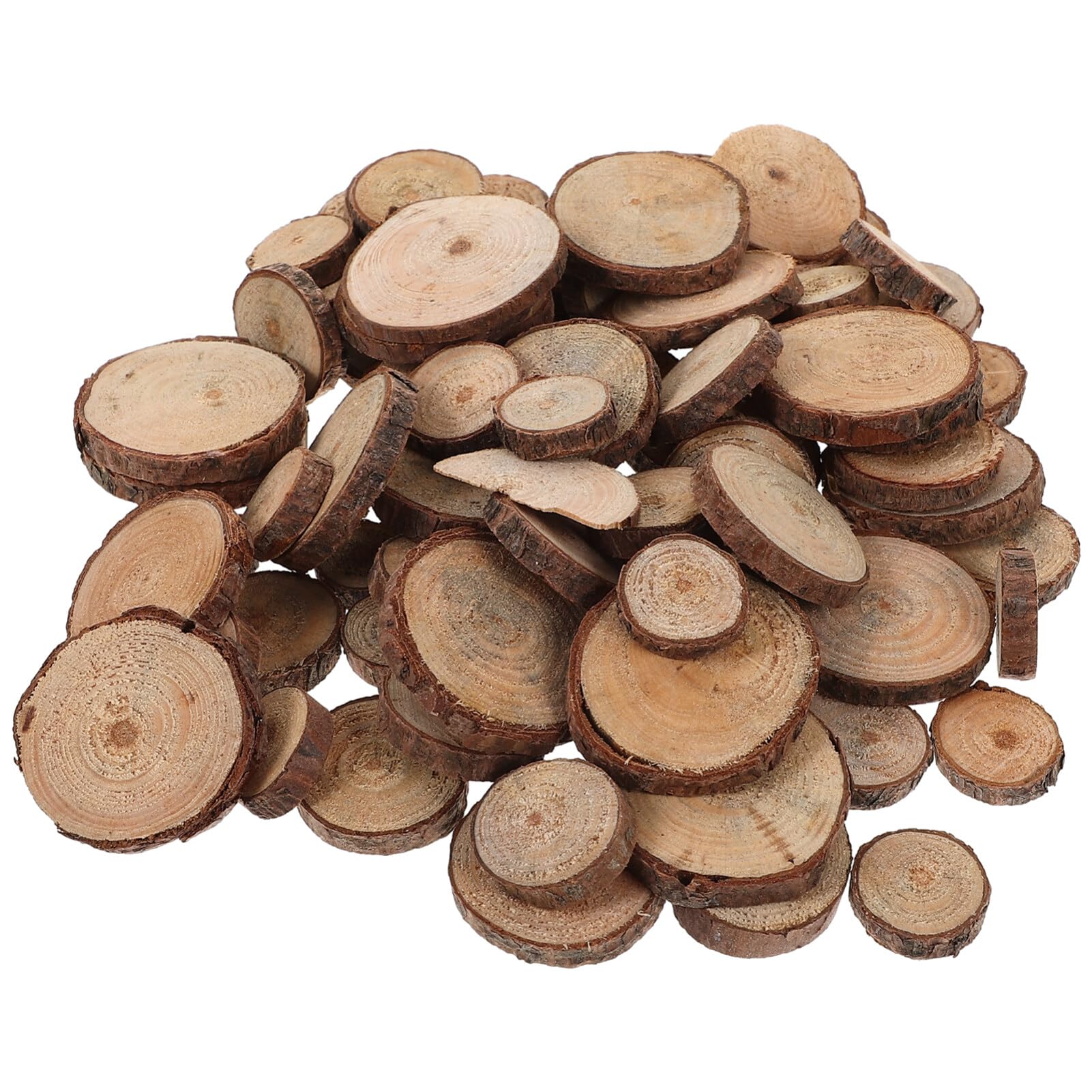 Amazon.com: Ciieeo 100pcs 1-3CM Wood Log Slice Discs Unfinished Wooden ...