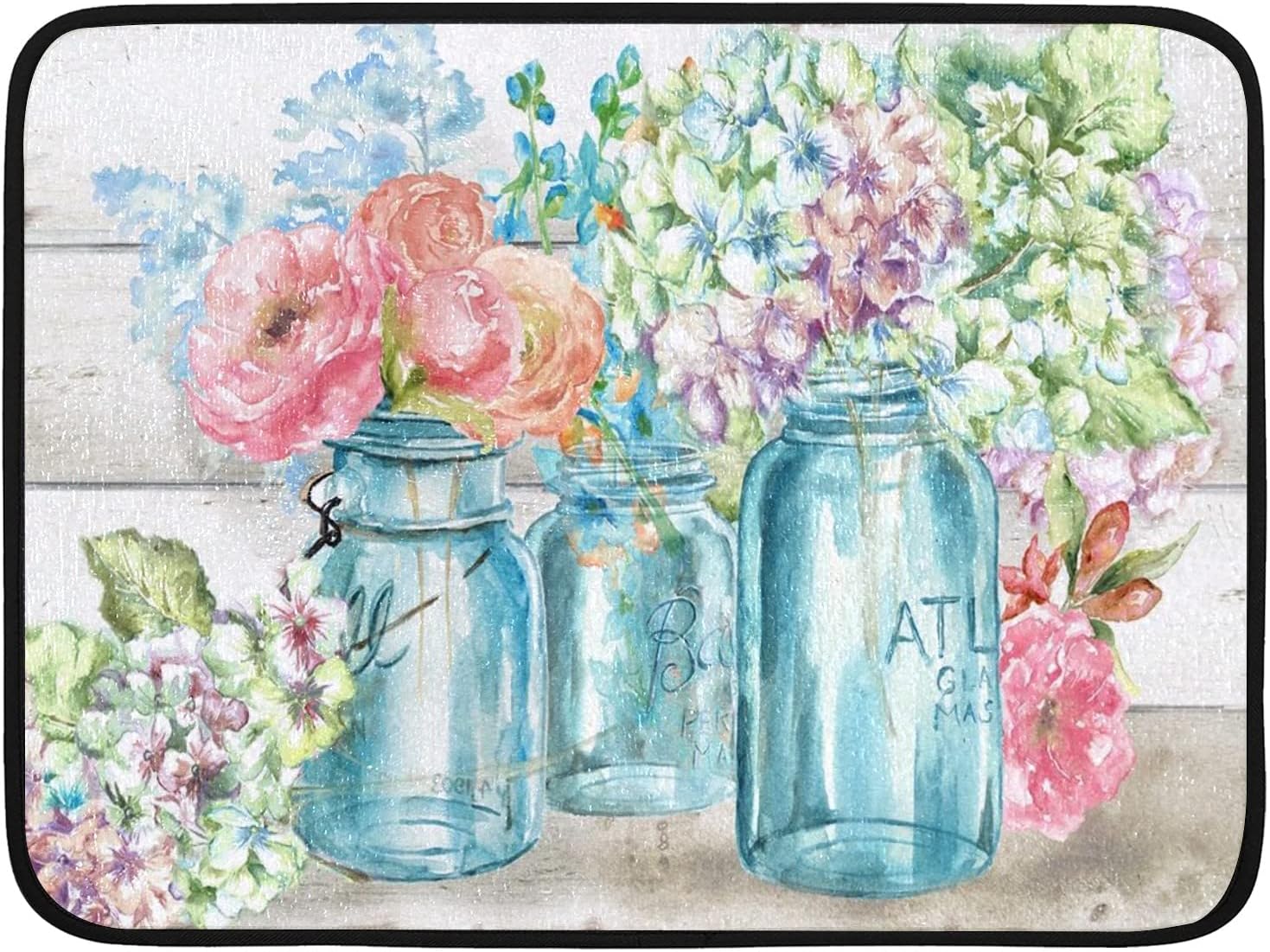 Amazon.com: Drying Mat for Kitchen Counter Country Daisy Flowers Dish ...