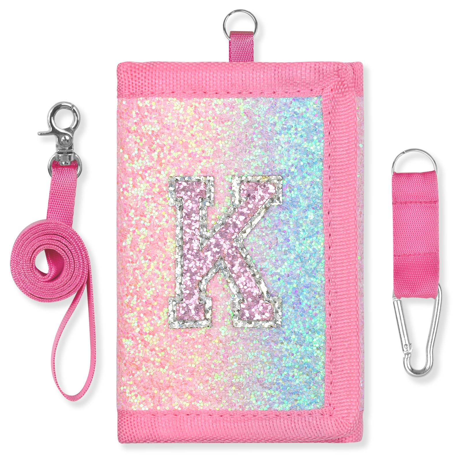 Amazon.com: Kids Wallet for Girls, Cute Girls Initial Wallet with Hook ...