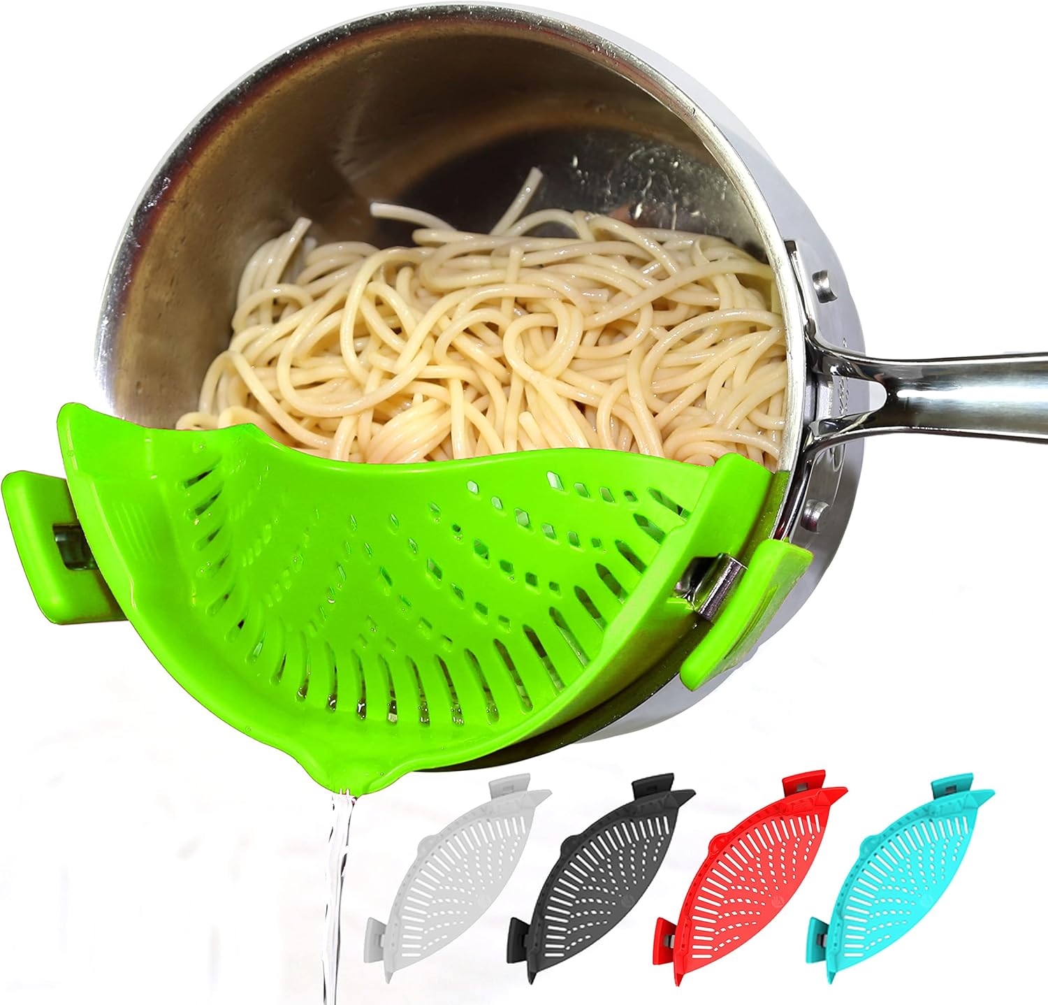 Amazon.com: Arlig Clip On Pasta Strainer Silicone Universal Fit for all ...