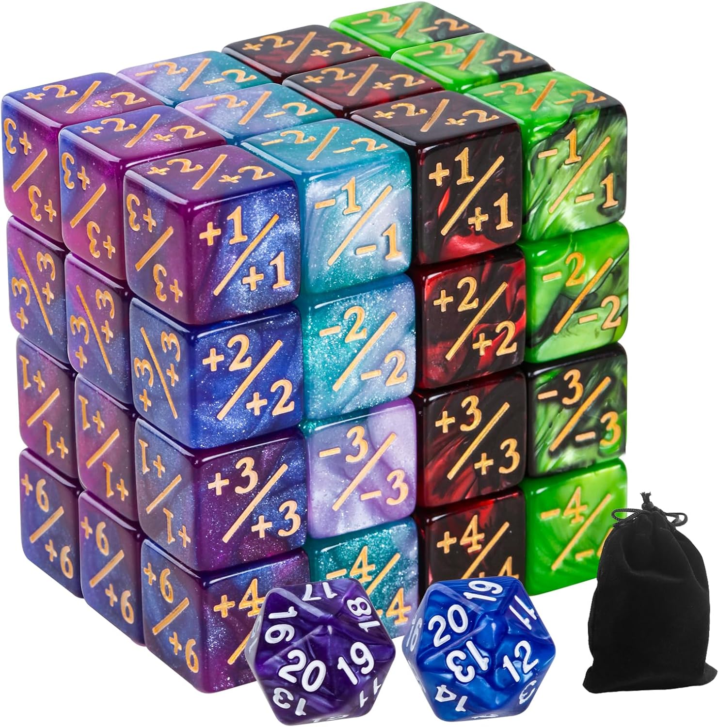 Amazon.com: 50 MTG Counters Dice Marble Bulk Spindown Life Counter ...