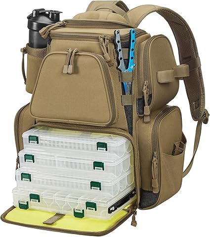 Piscifun Fishing Tackle Bags with 4 Tackle Boxes, Ultra-Large Fishing ...