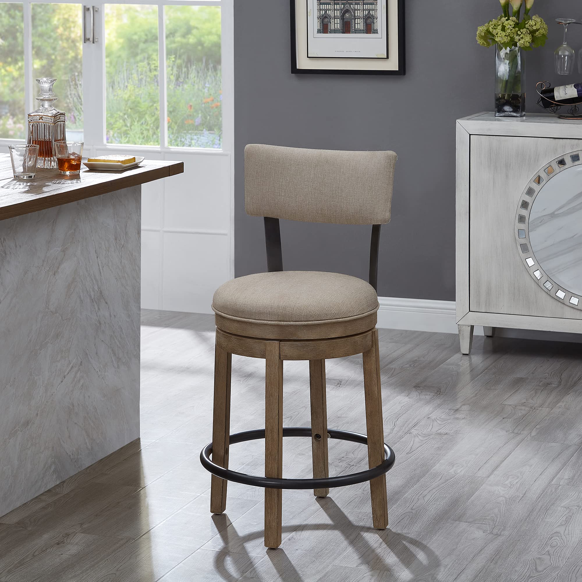 Ball & Cast Counter Stool Chair Kitchen Room bar Stool, Creamy White,1 ...