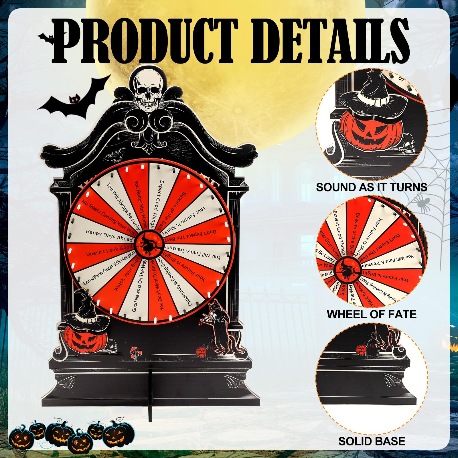 Poen Halloween Games for Adults Fortune Wheel Board Game Halloween ...