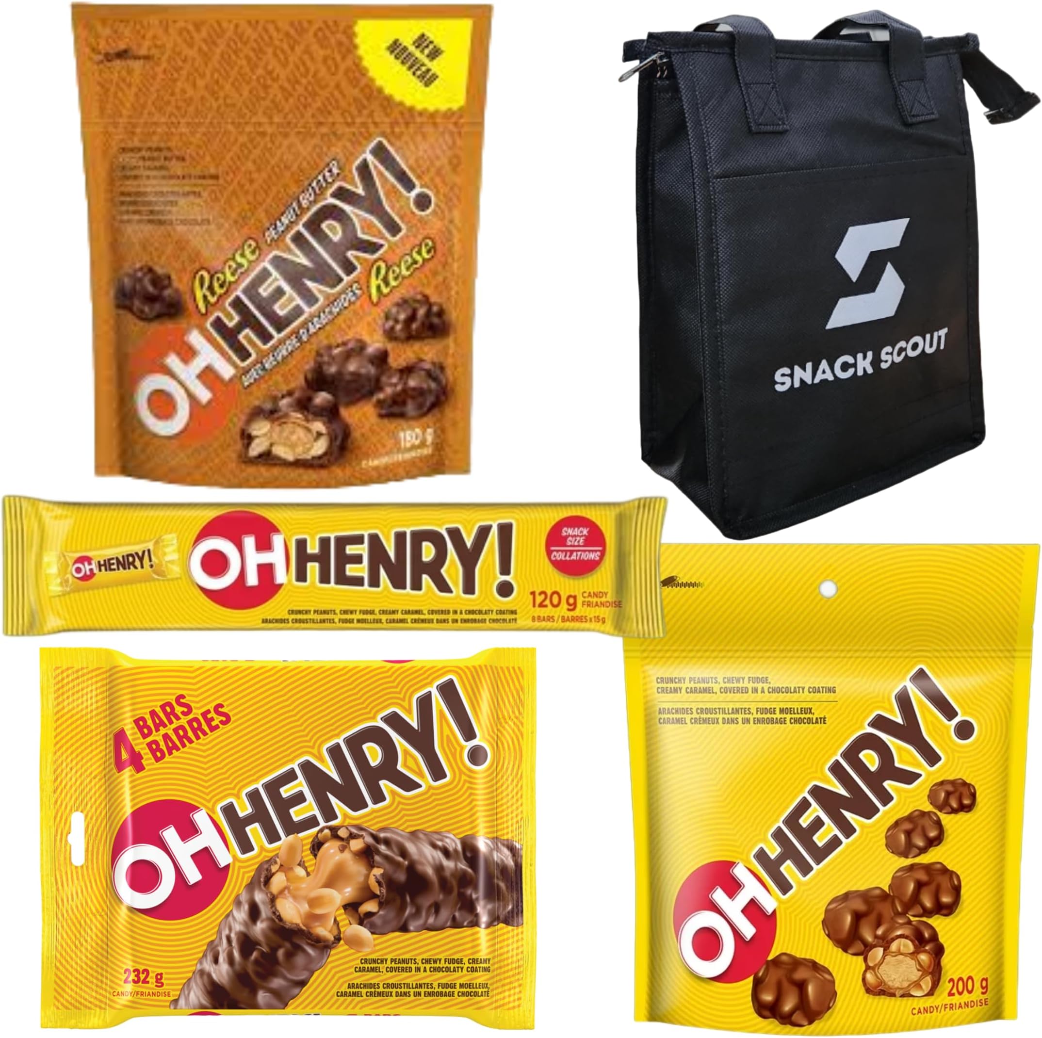 Amazon.com : 4 Full Sized OH Henry! Chocolate Candy Bars 232g (Imported ...