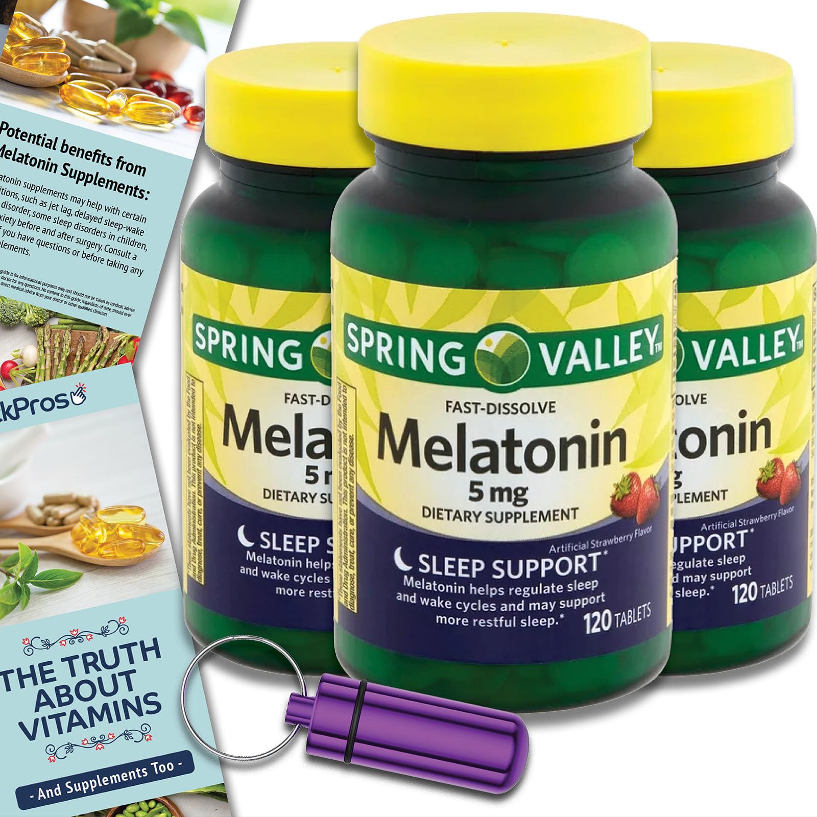 Snapklik.com : Spring Valley Melatonin Fast-Dissolve Tablets, 5 Mg, 120 ...