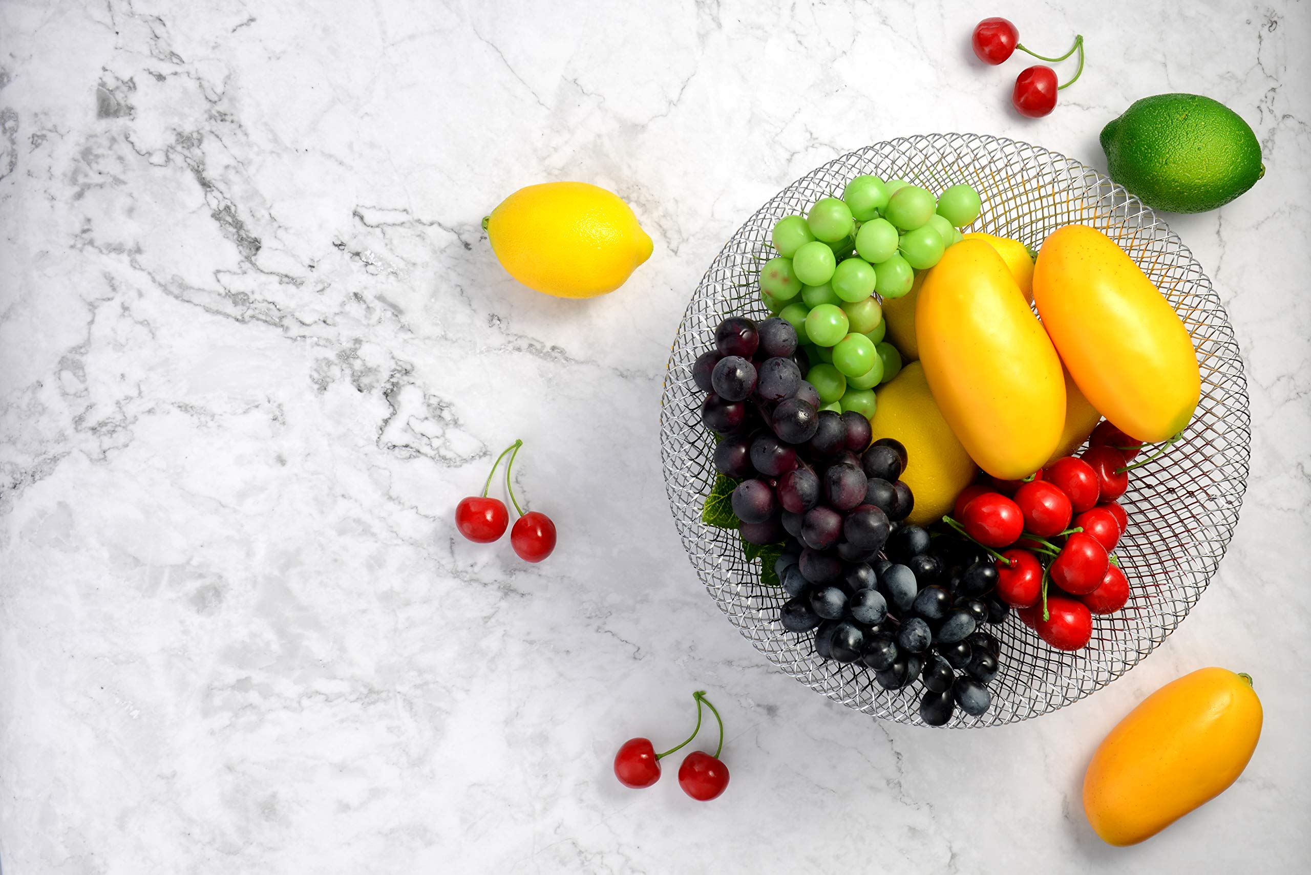 IBERG Mesh Fruit Bowl Decorative Fruit Basket Holder for Kitchen ...