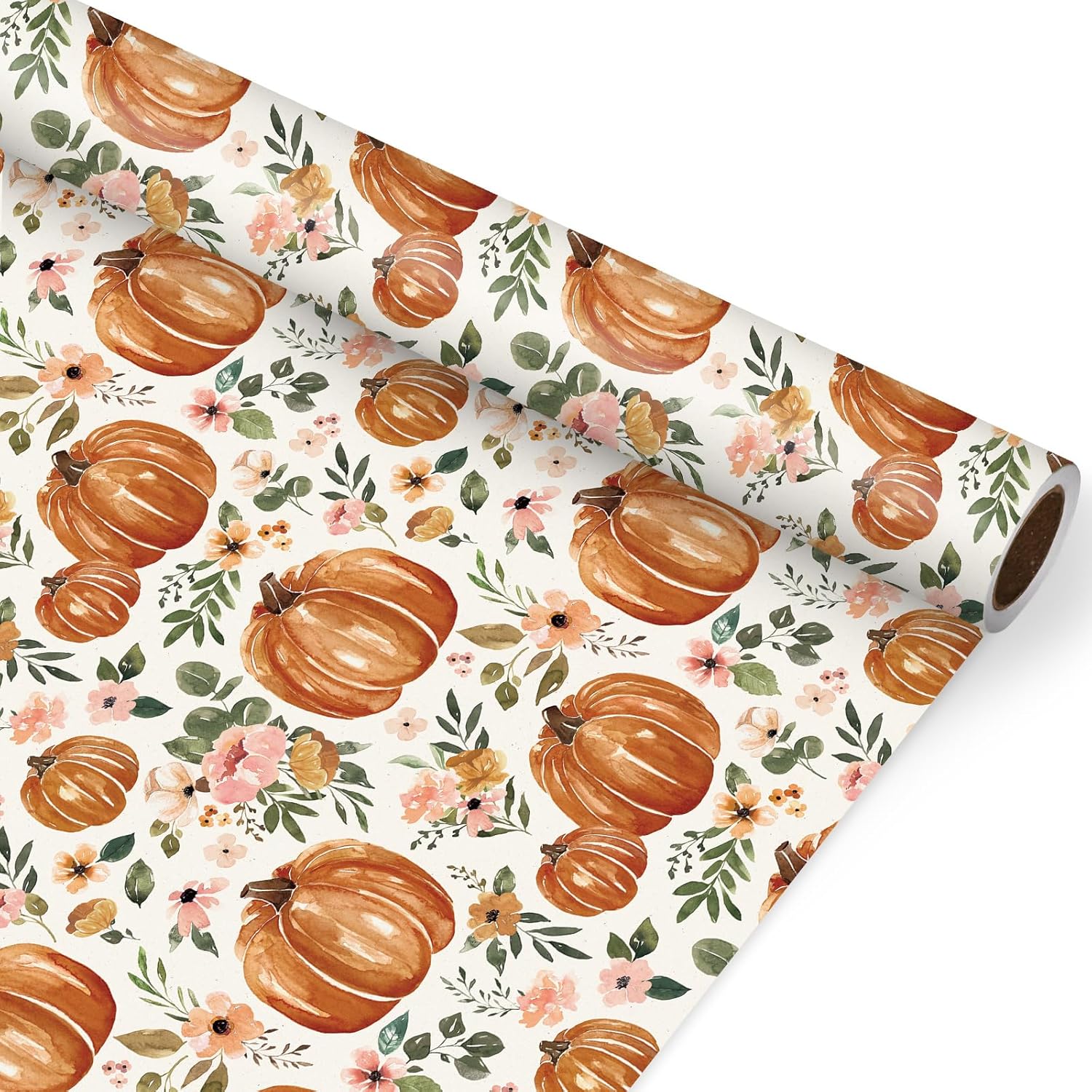 Amazon.com: JarThenaAMCS Fall Wrapping Paper Roll 17 In x 32.8Ft Floral ...