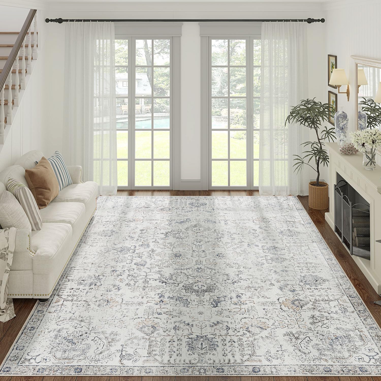 Amazon.com: Rugs.com Oregon Collection Rug – 8' x 10' Ivory Low-Pile ...