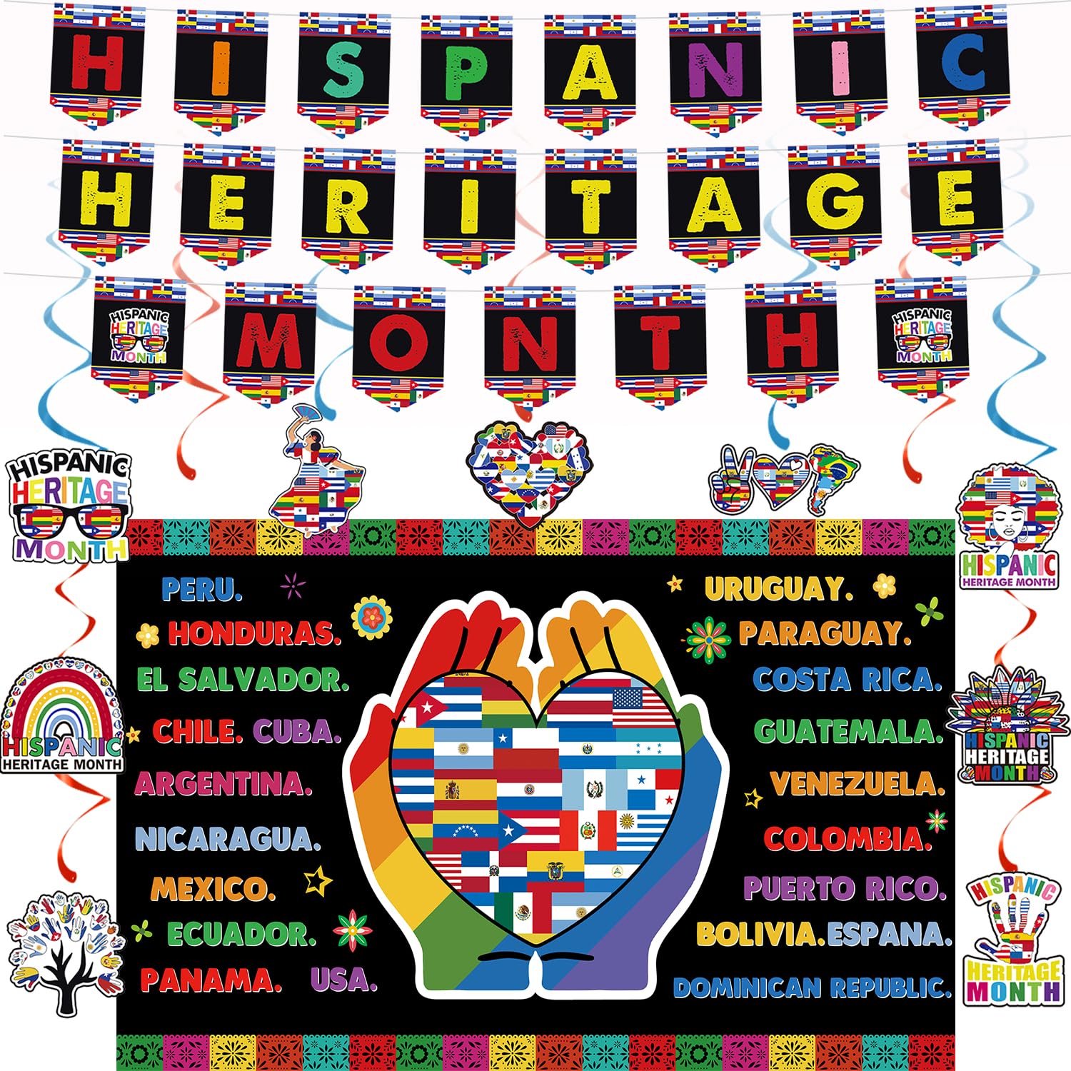 Amazon.com: Hispanic Heritage Month Party Decorations Set, Hispanic ...