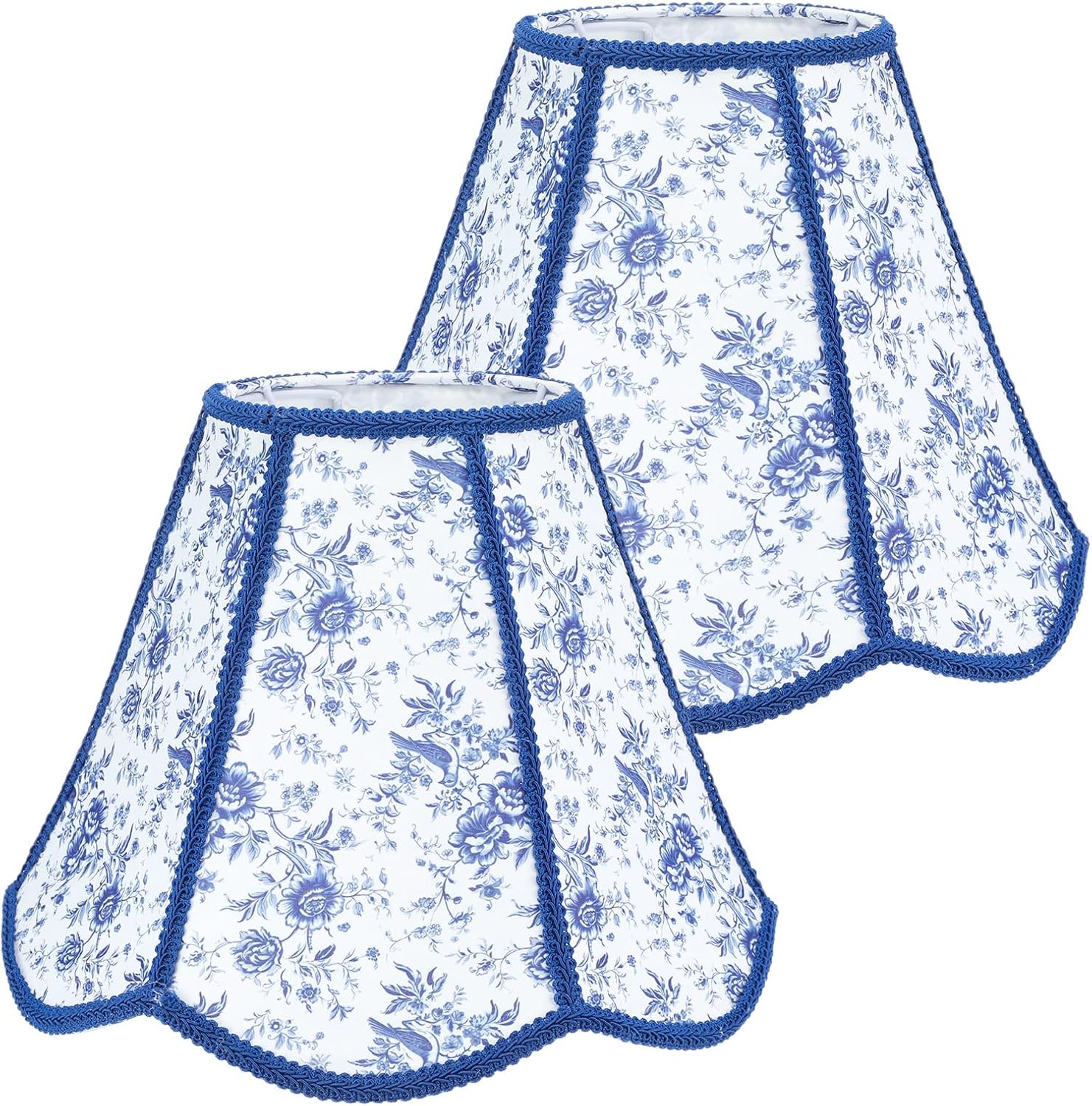 VIHOSE 2 Pcs Chinoiserie Scalloped Lamp Shade for Table Lamps Vintage ...