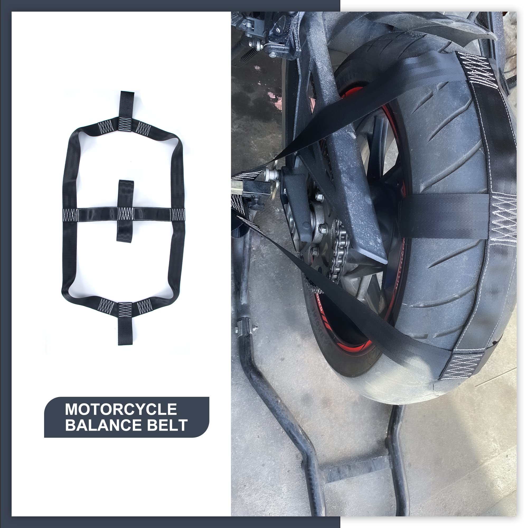 Motorcycle Wheel Chock Motorcycle Rear Wheel Tie-Down Strap ...