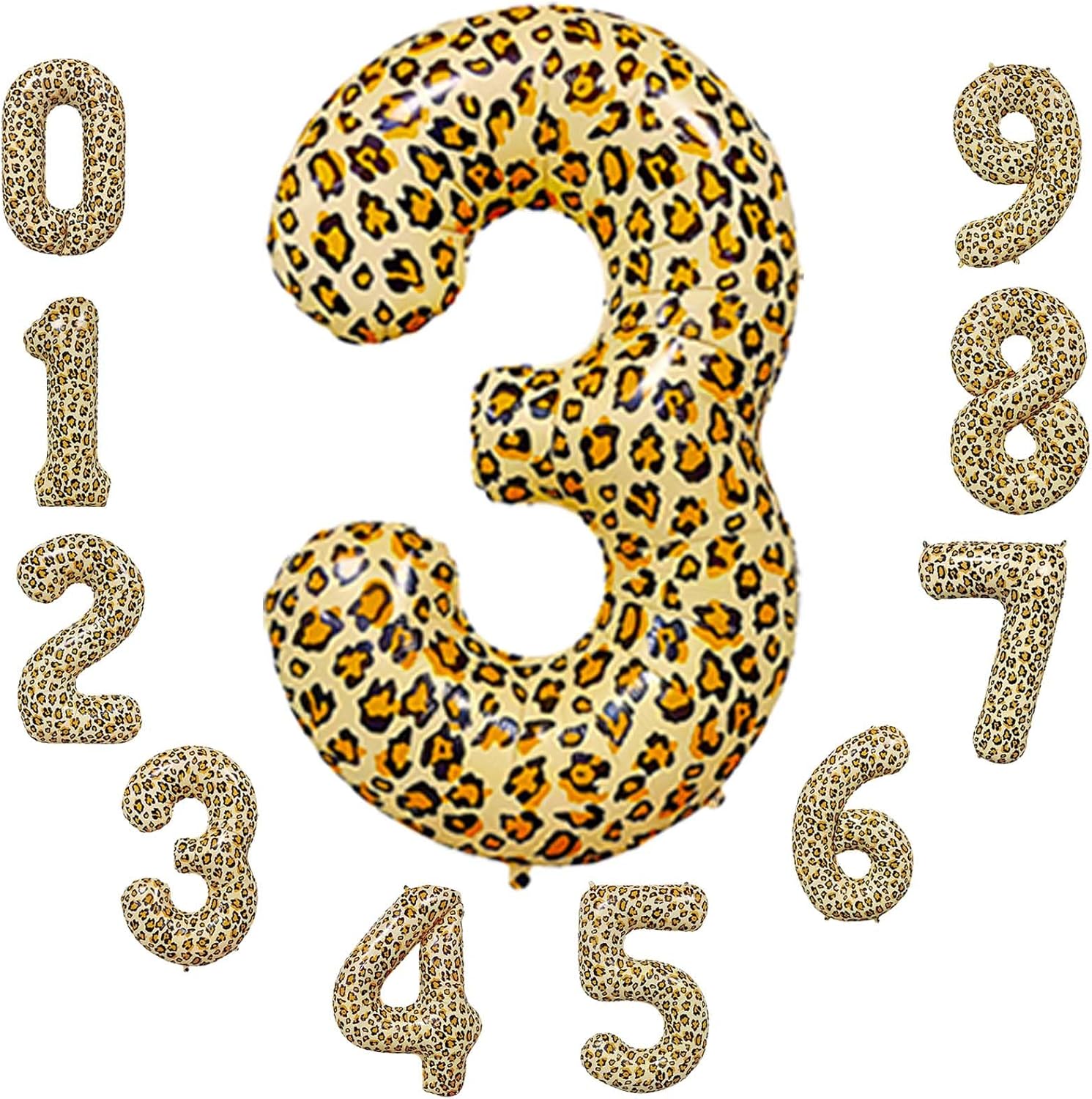 Amazon.com: Leopard Number 3 Balloon Cheetah Number Balloon Leopard ...