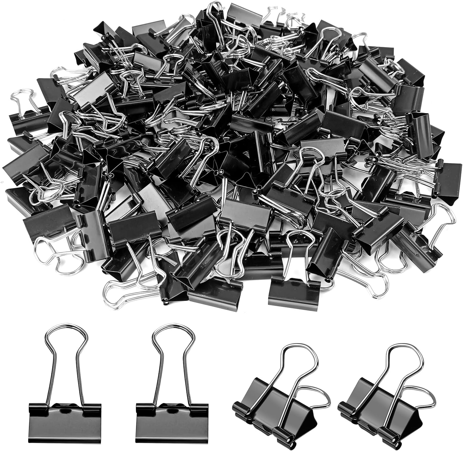 Amazon.com : 150pcs Binder Clips,0.75in Small Binder Clips Black Clips ...