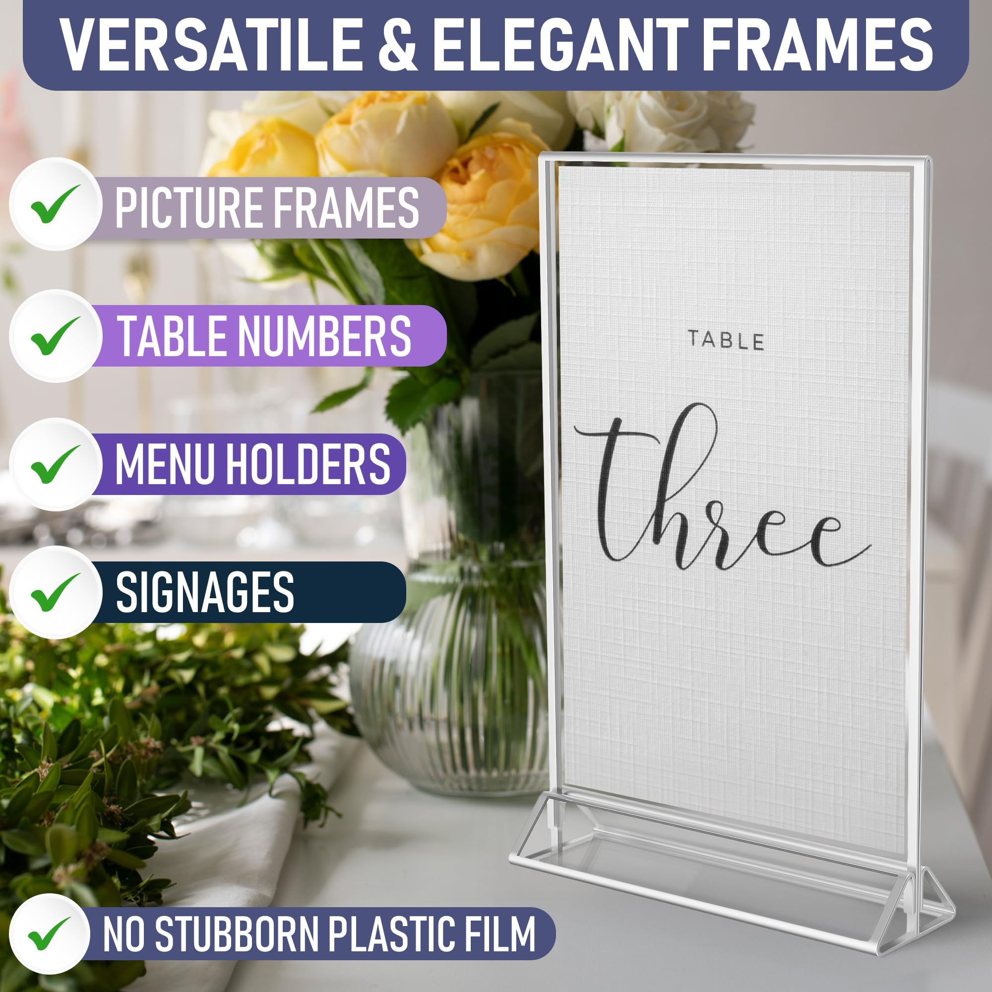 Menu Holders 6-Pack Acrylic Sign Holders 6x4 Inch | L-Shape Display ...