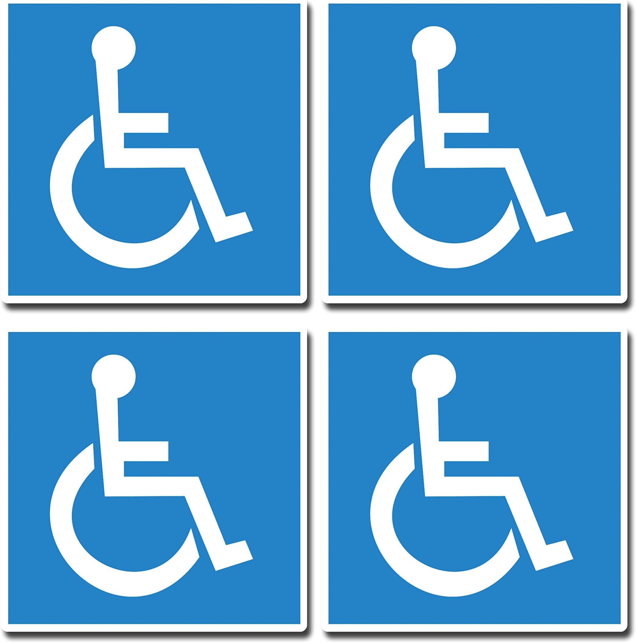 4 x Disabled Blue Mobility Badge Car Bus Sticker Campervan Caravan ...