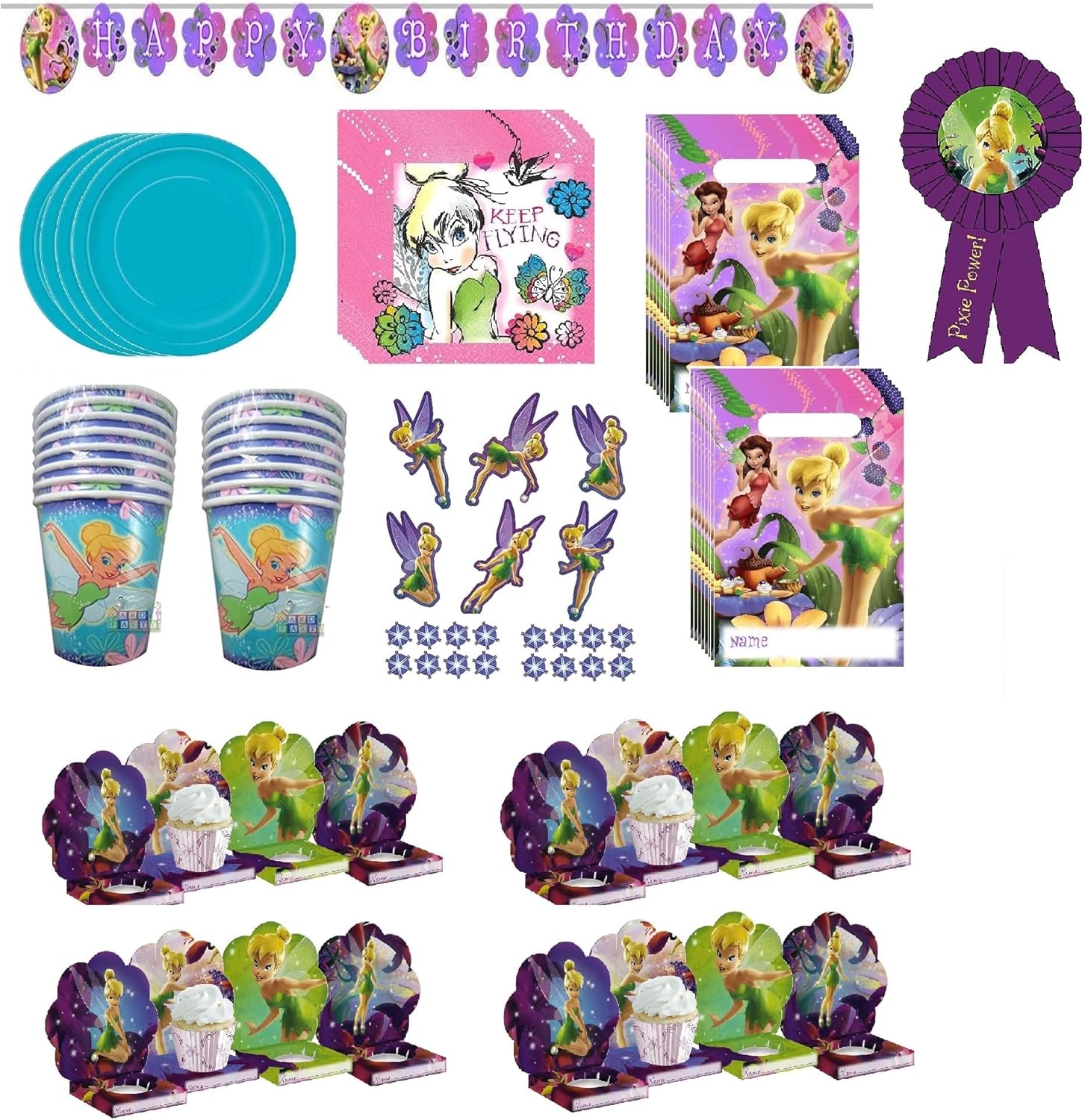 Amazon.com: Tinker Bell Fairy Princess Birthday Party Supplies ...