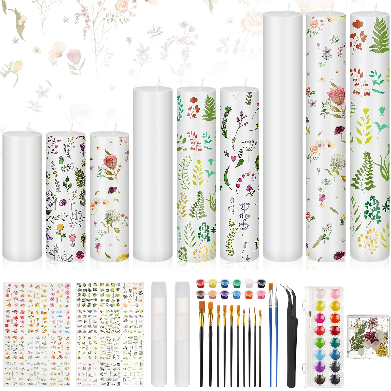 Amazon.com: Vertintong 414 DIY Candle Painting Kit Include 9 White ...