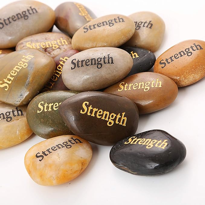 Amazon.com: ROCKIMPACT 50PCS Strength Strength Stone Encouragement ...