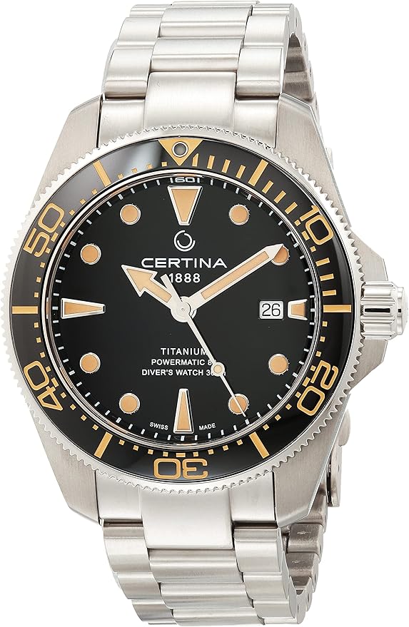 Amazon.com: Certina, Mens, DS ACTION Diver 43mm, Titanium, Swiss ...