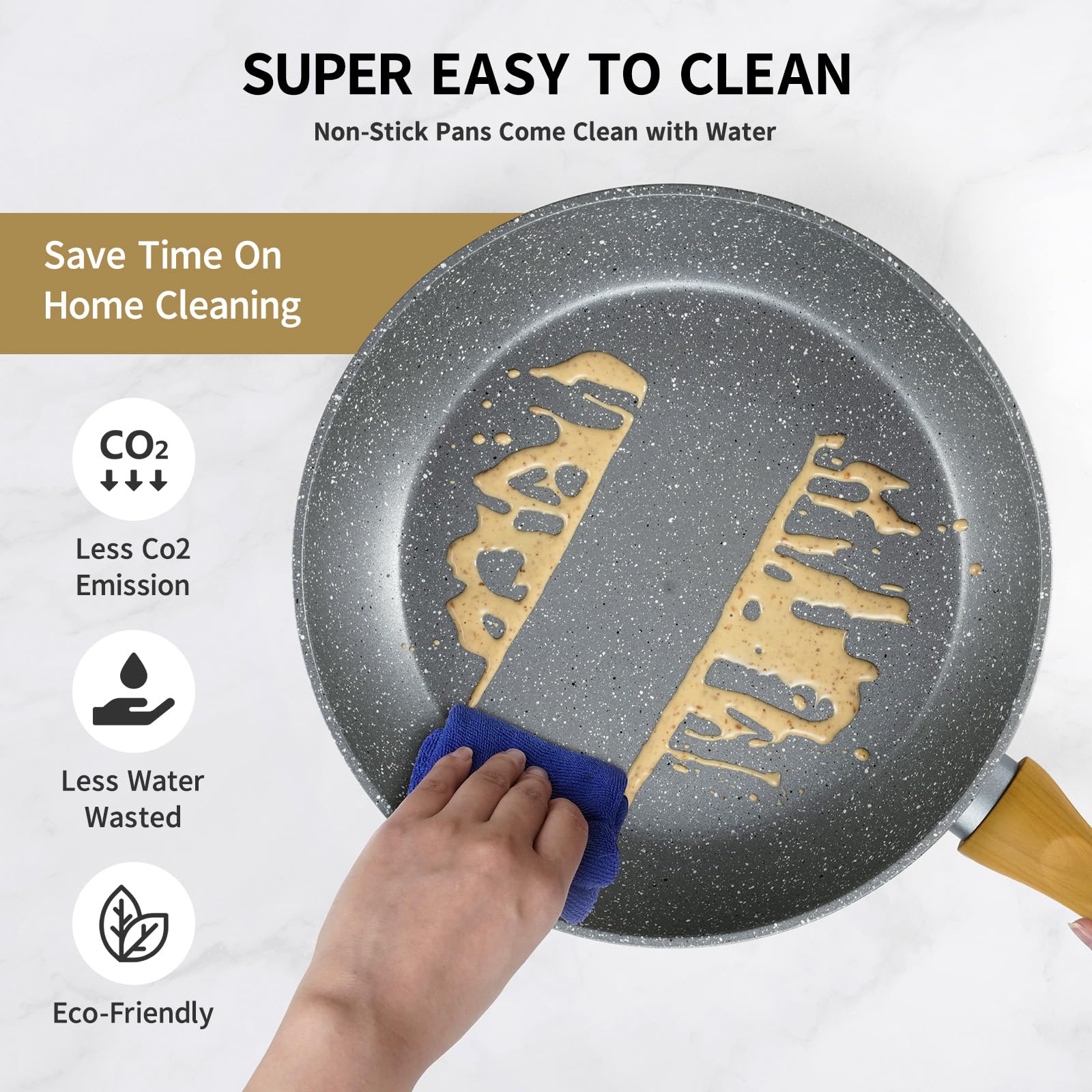 Snapklik.com : Frying Pan Nonstick 10 Inch,Granite Egg Pan Non Stick ...