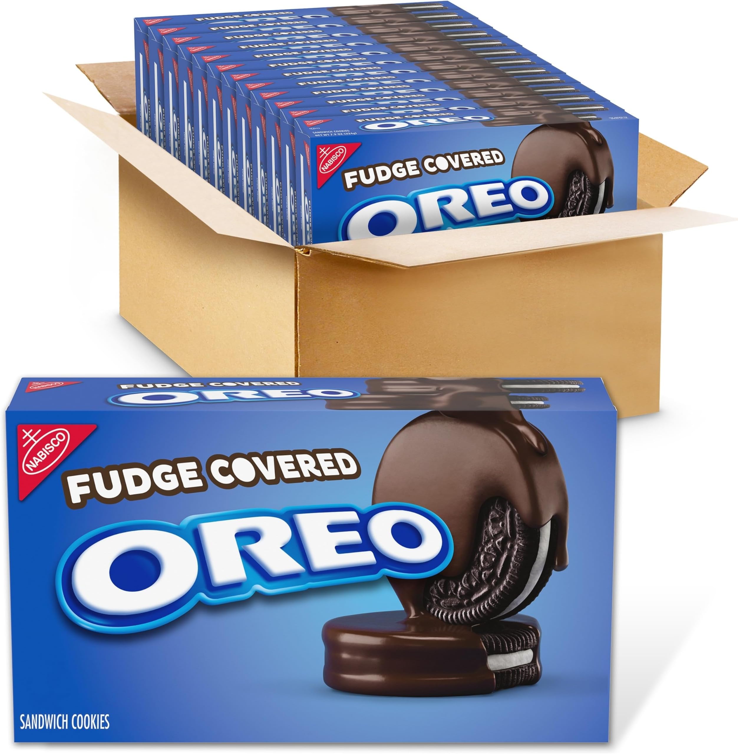 Amazon.com: OREO Fudge Covered Chocolate Sandwich Cookies, Original ...