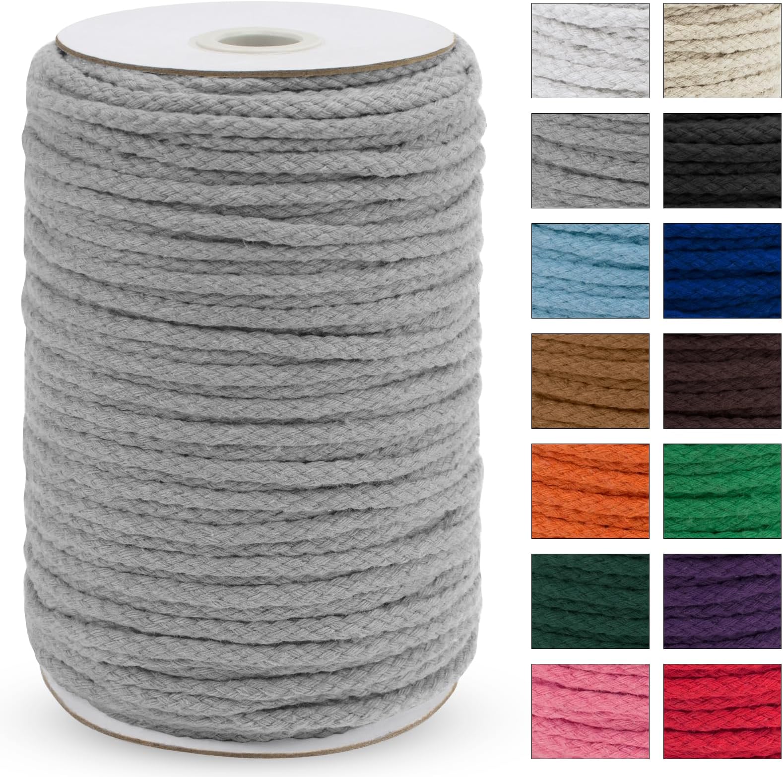 Amazon.com: JeogYong Braided Macrame Cord 5mm x 295ft, Natural 8-Strand ...