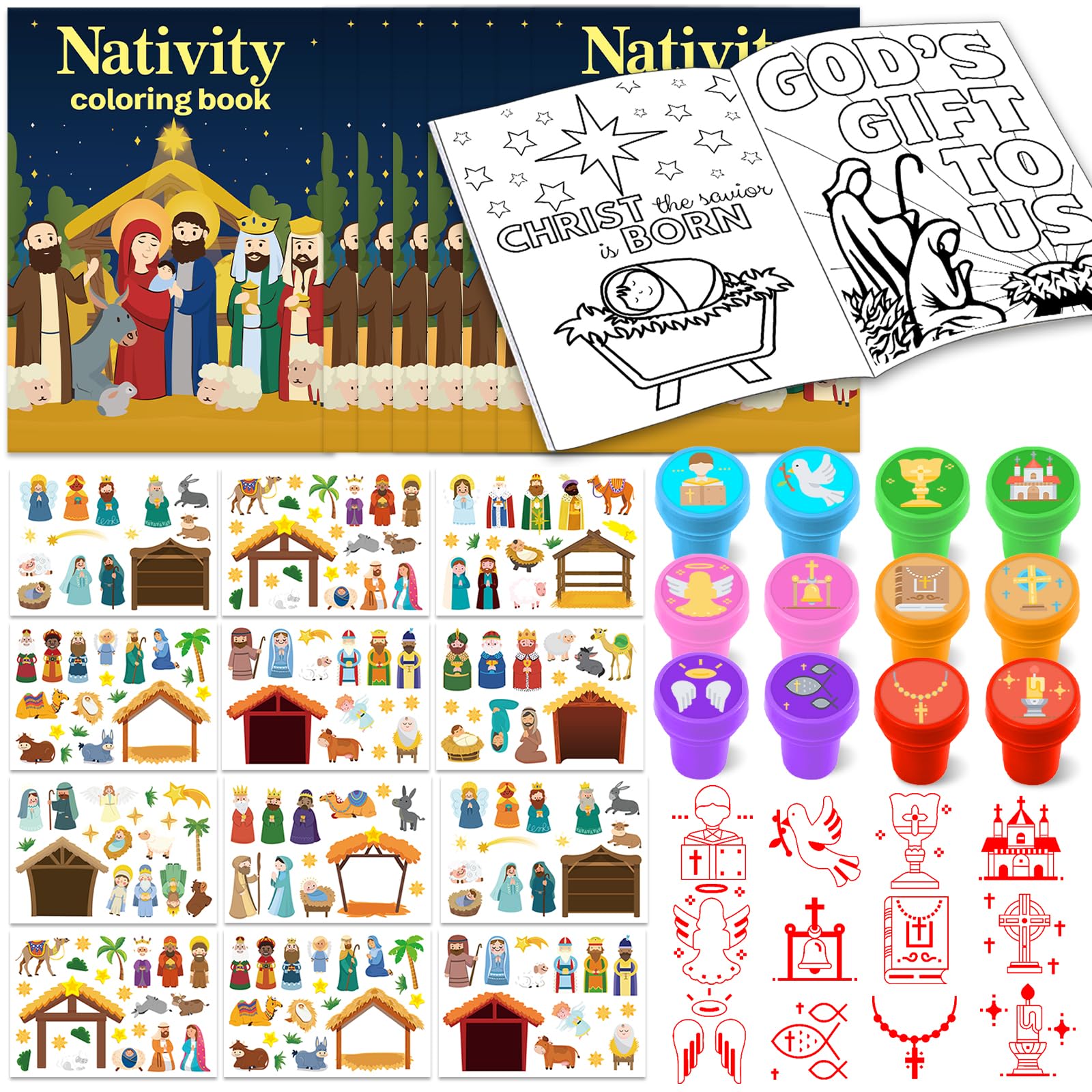 Amazon.com: Christmas Nativity Party Favor,Include Christmas Nativity ...
