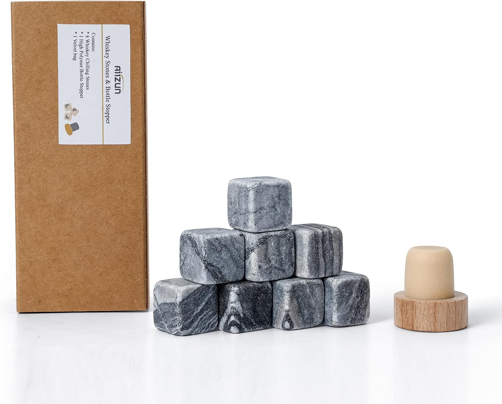 Amazon.com: Whiskey Stones Gift Set Pack of 9 Whiskey Rocks in Engraved ...