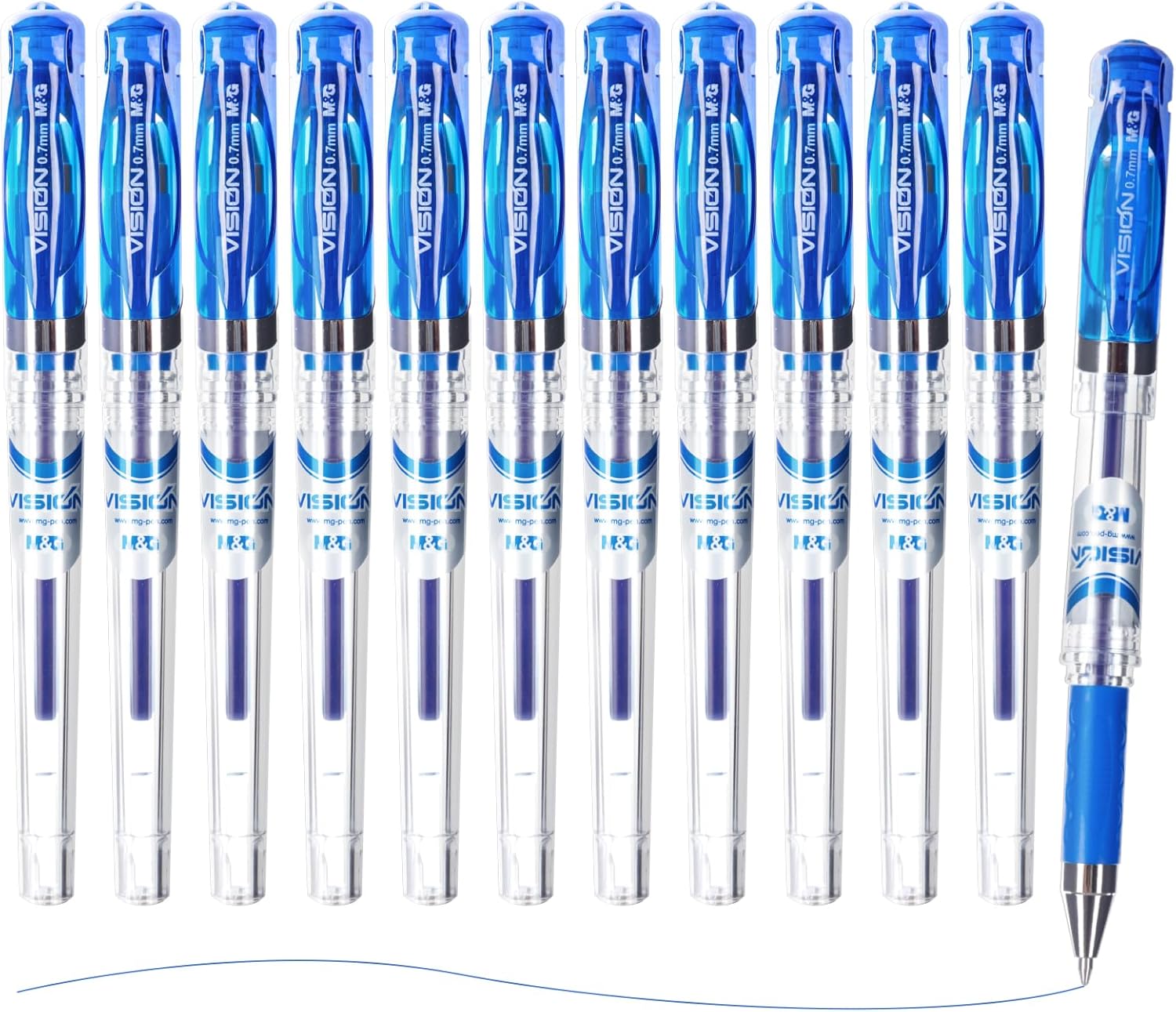 Amazon.com: M&G Gel Pens, Blue Ink Gel Pens Fine Point 0.7mm, Gel Ink ...