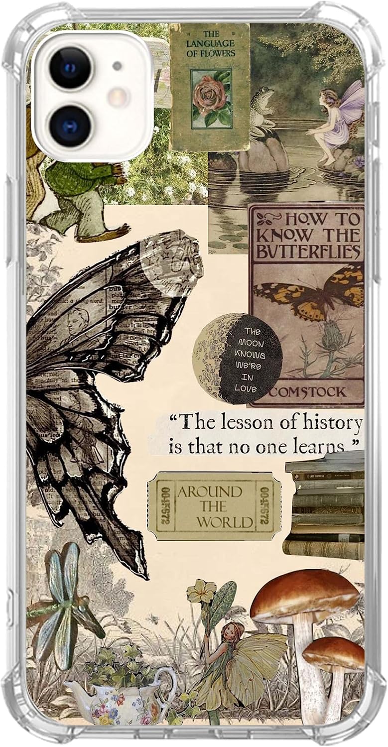 Amazon.com: Aesthetic Butterfly Collage Phone Case Compatible with ...