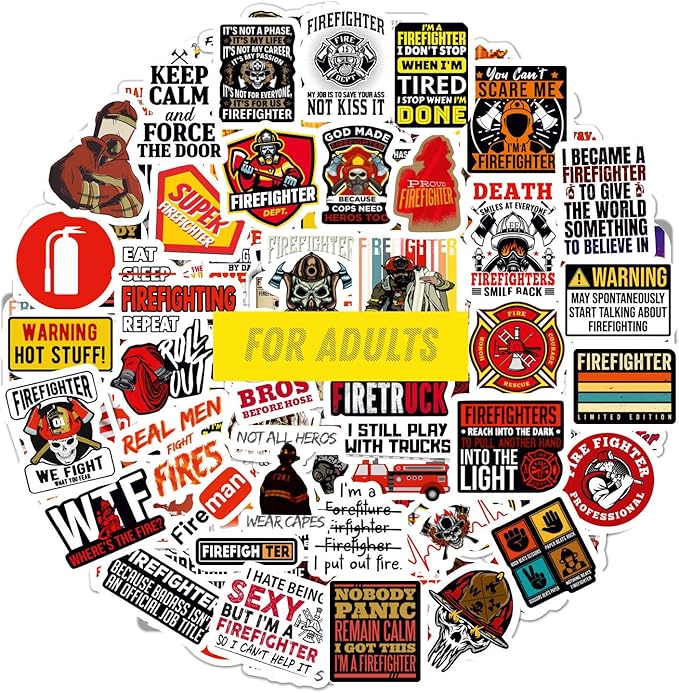 Amazon.com: 100Pcs Funny Firefighter Stickers for Adults — Funny ...