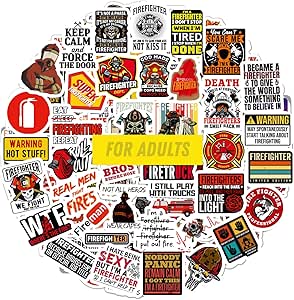 Amazon.com: 100Pcs Funny Firefighter Stickers - Fireman Stickers ...