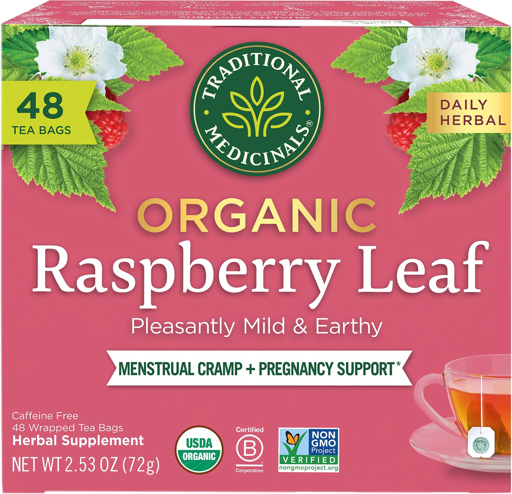 Amazon.com : Traditional Medicinals Organic Raspberry Leaf Herbal Tea ...