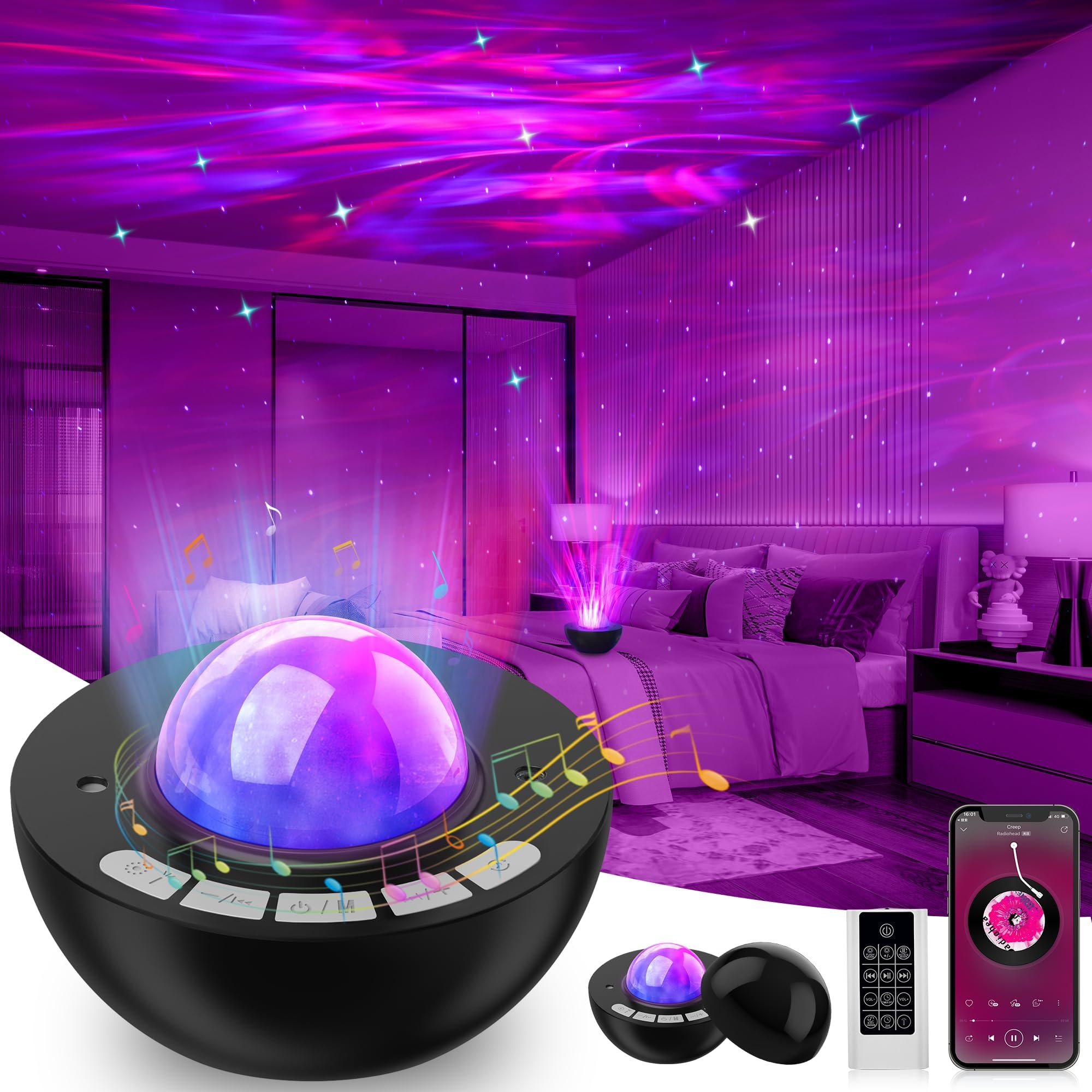Galaxy Projector with LED Nebula Cloud, Night Light Projector for ...