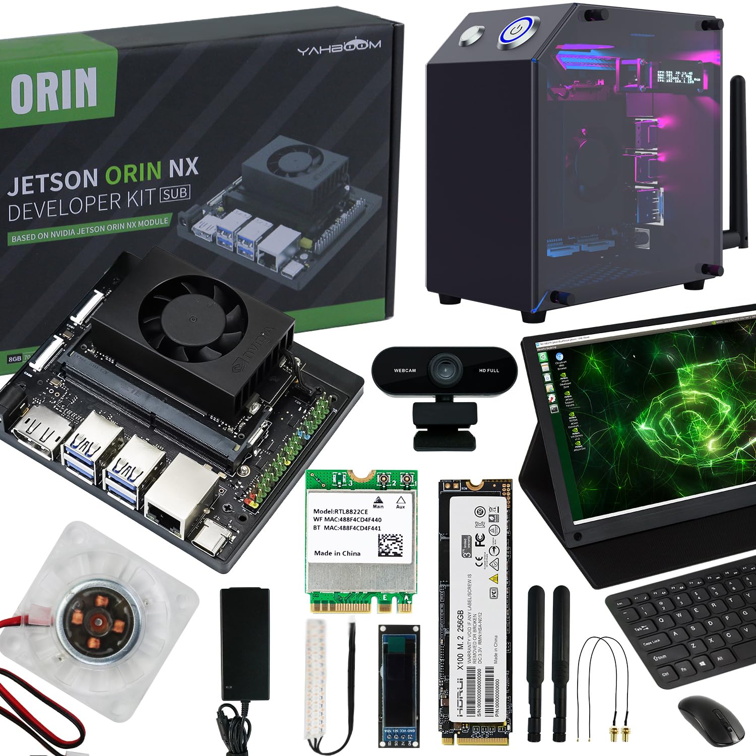 Yahboom Jetson Orin Nano 4GB Development Kit AI Robots,UHD 15.6in Touch ...