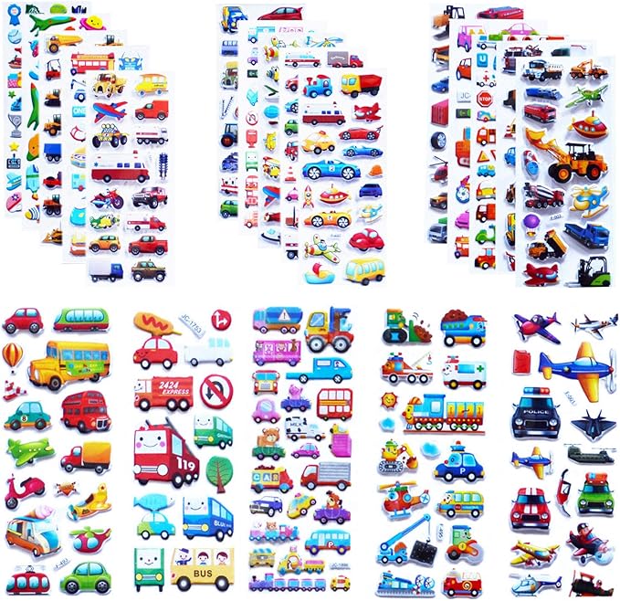Amazon.com: Kids Cars and Trucks Stickers Party Supplies Pack, 20 ...