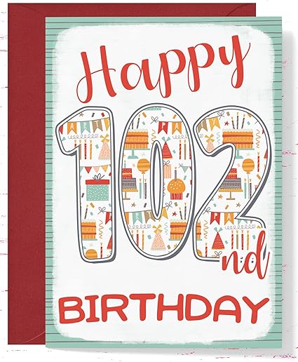 Amazon.com : Audacious Cards Happy 102nd Birthday Card, Birthday Card ...