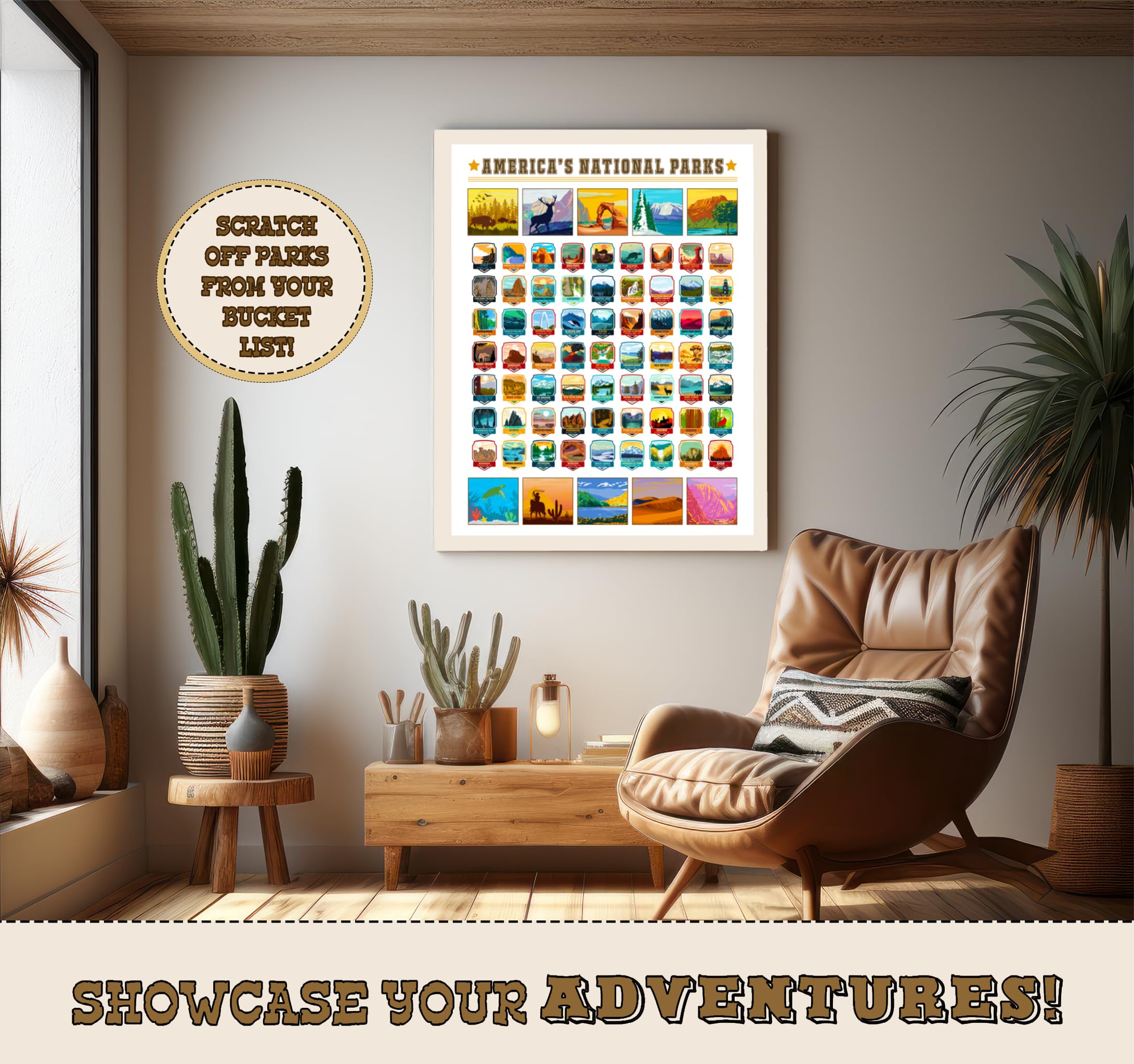 Snapklik.com : National Park Scratch Off Map 16x20 Inch - Hand-Drawn US National Parks Map ...