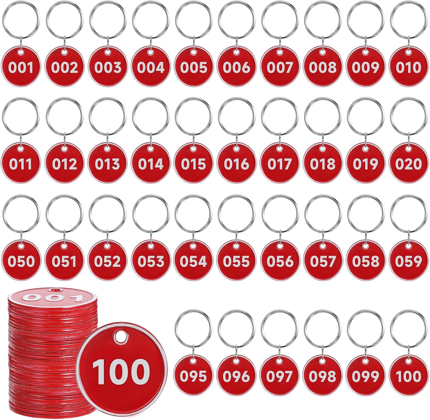 Amazon.com: Giantree 1-100 Number Tags, Aluminum Alloy Numbered Key ...