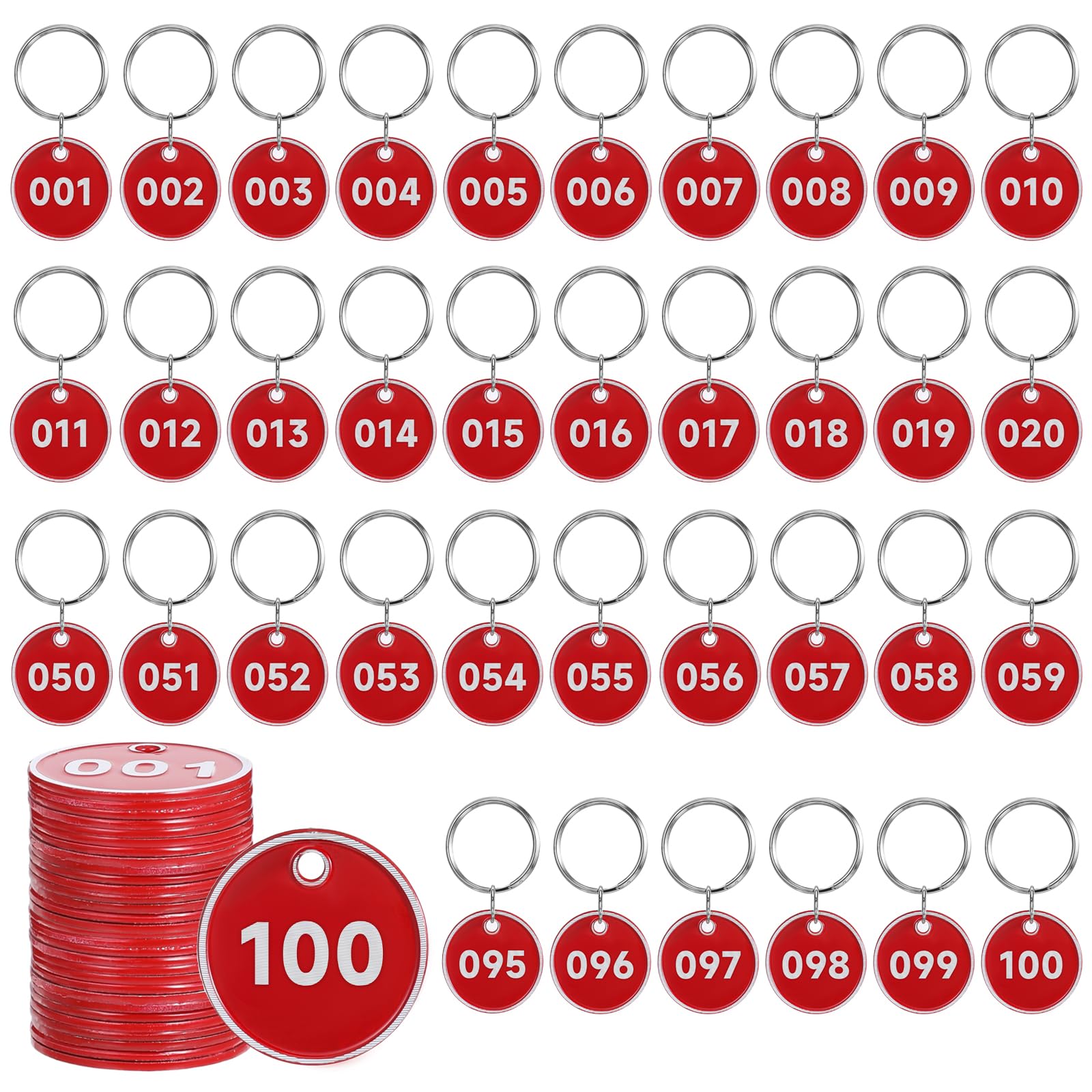 Amazon.com: Giantree 1-100 Number Tags, Aluminum Alloy Numbered Key ...