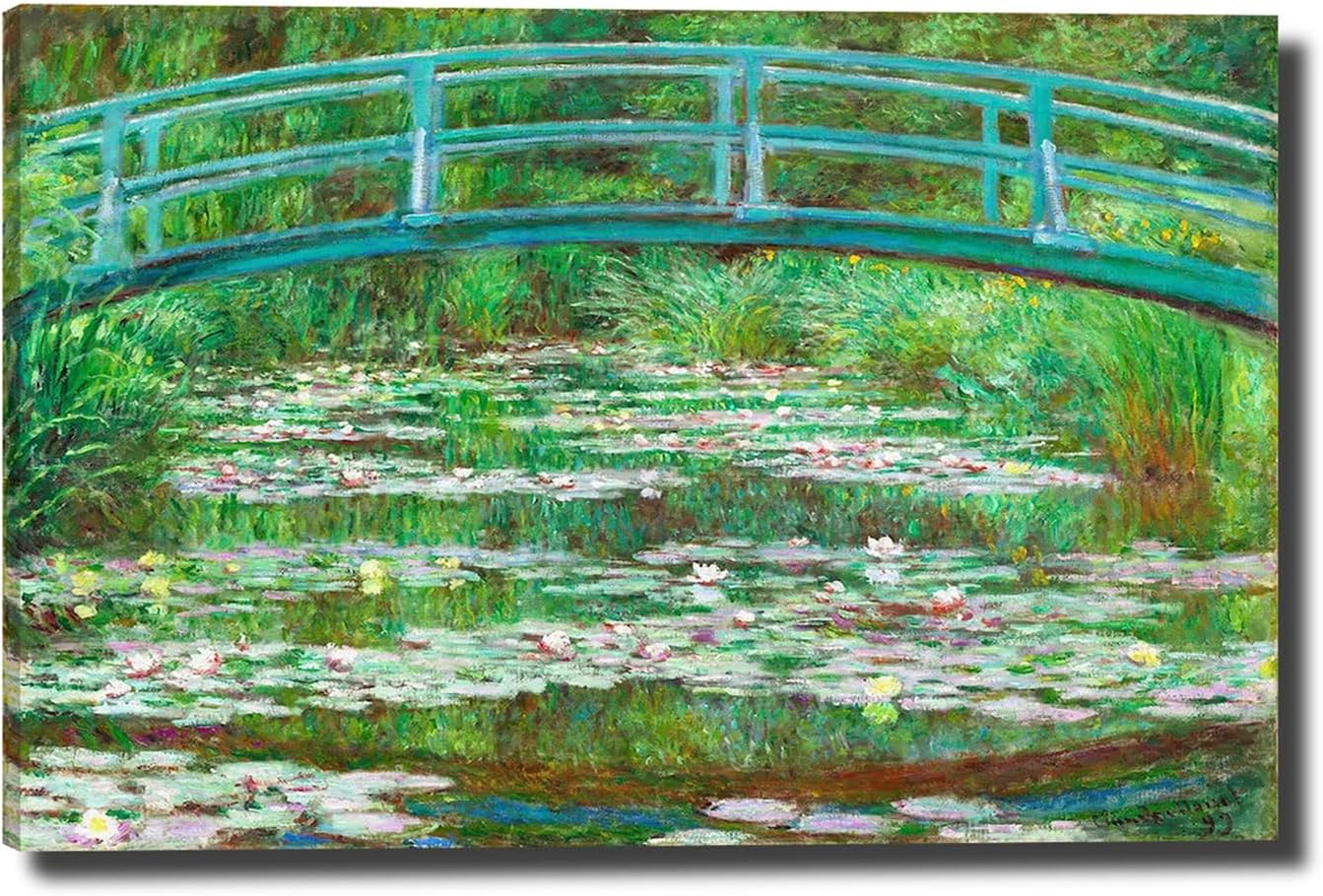 Amazon.com: The Water Lily Pond Painting by CLAUDE MONET Canvas Wall ...