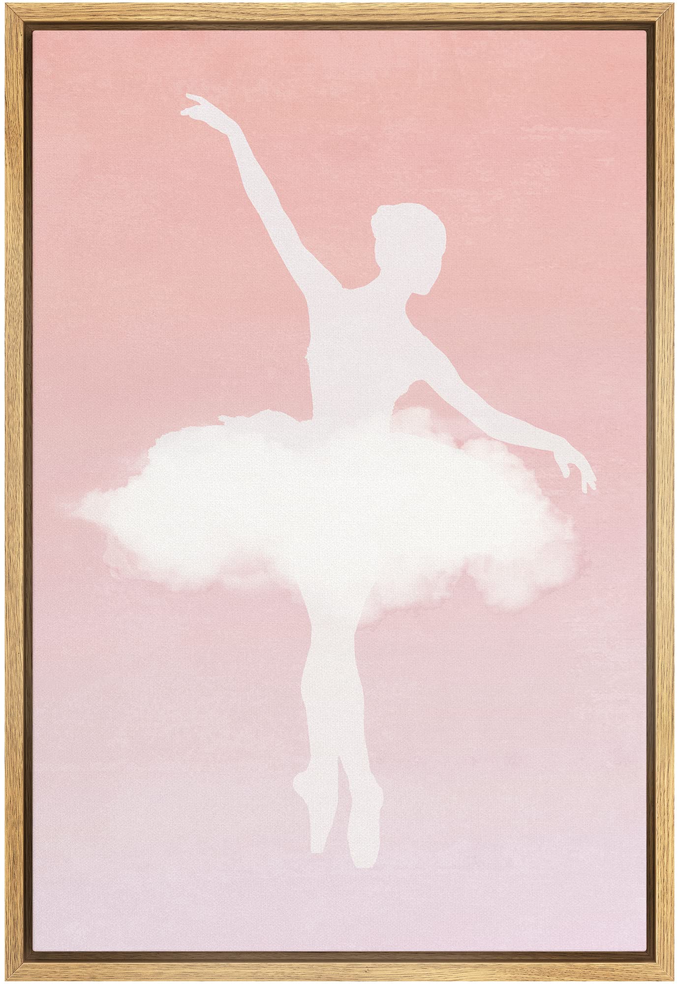 Amazon.com: SIGNWIN Framed Canvas Print Wall Art Pastel Pink Ballet ...