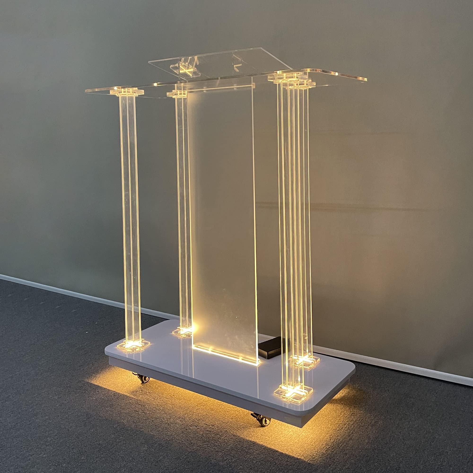 Bggfnz Clear Pulpits For Churches With Led Light Acrylic Podium ...