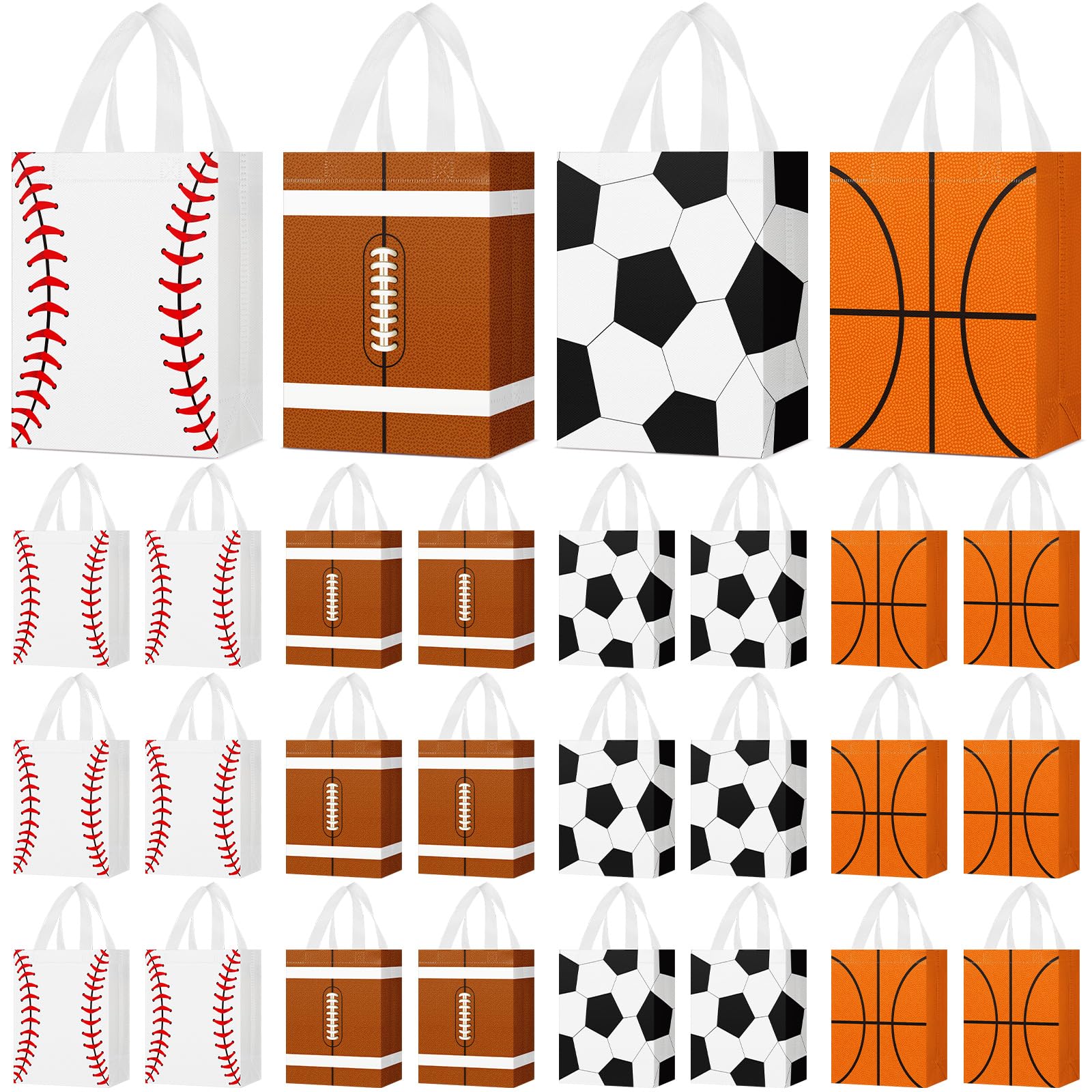 Amazon.com: Locmeo 24 Pcs Sports Party Favor Bags with Handles Reusable ...